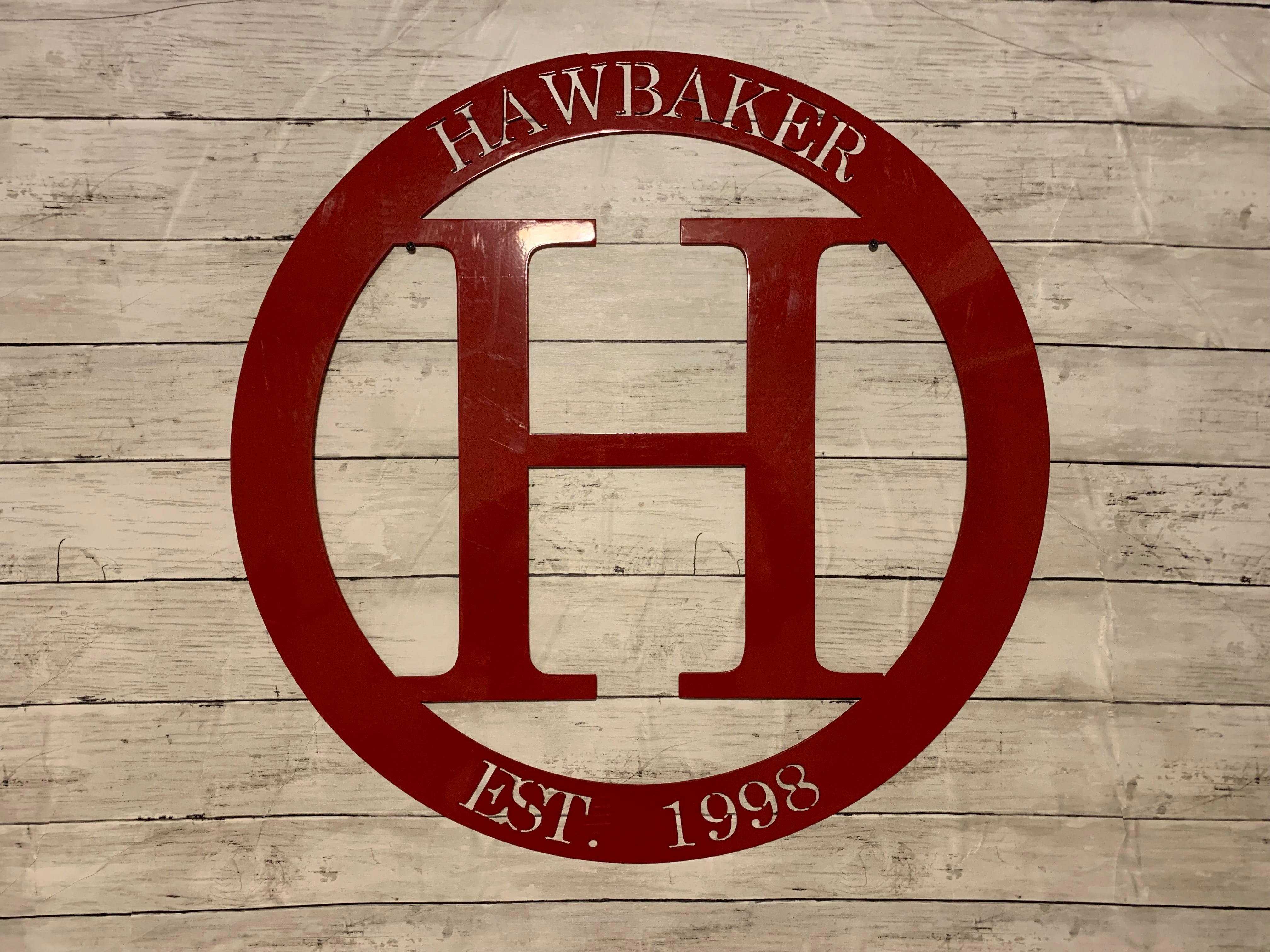 Standard Round Monogram – Rustic Farmhouse Decor & More